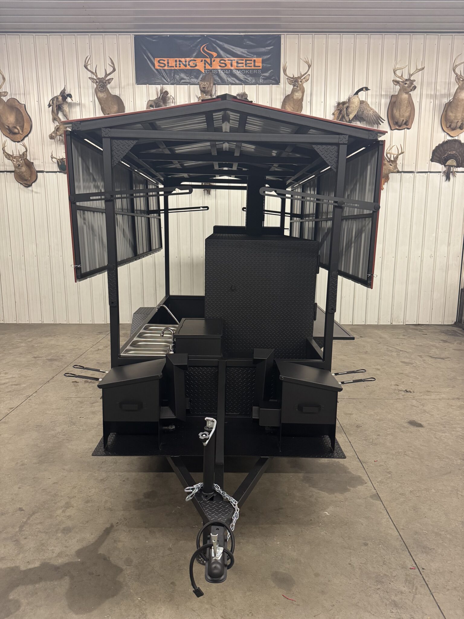 Custom Beast Cabinet Smoker With Roof And Sink Package – Sling 'N ...