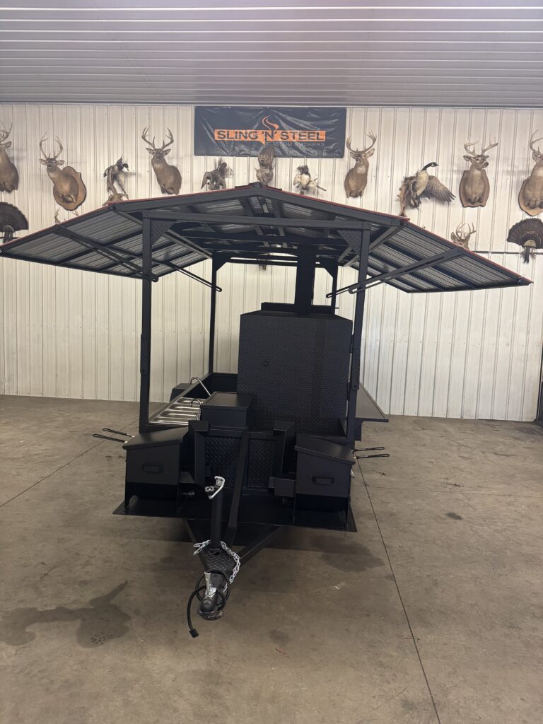 Custom Beast Cabinet Smoker With Roof And Sink Package – Sling 'N ...
