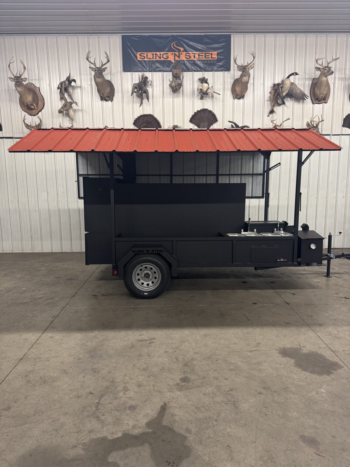 Custom Beast Cabinet Smoker With Roof And Sink Package – Sling 'N ...
